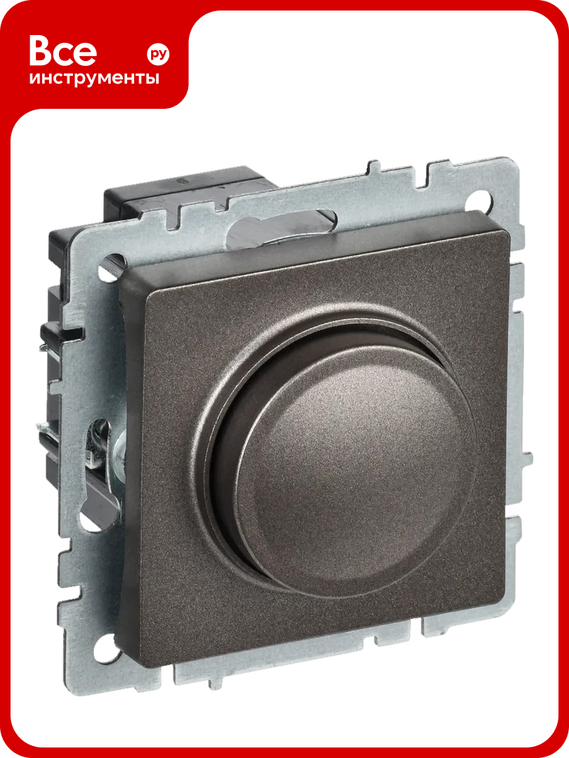 Поворотно-нажимной светорегулятор IEK Brite сс10-1-0-бртб 600вт, темная бронза 600 Вт