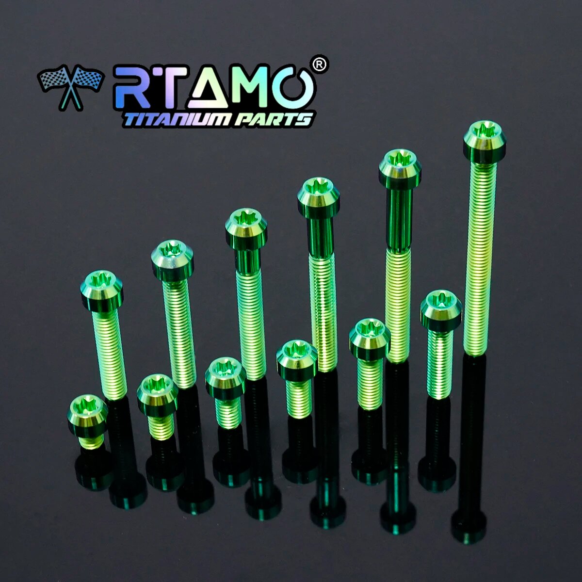 RTAMO титановые болты Torx M5X5/8/10/12/15/20/25/30/35/40/45/50 мм Green (1pc), M5X40 mm