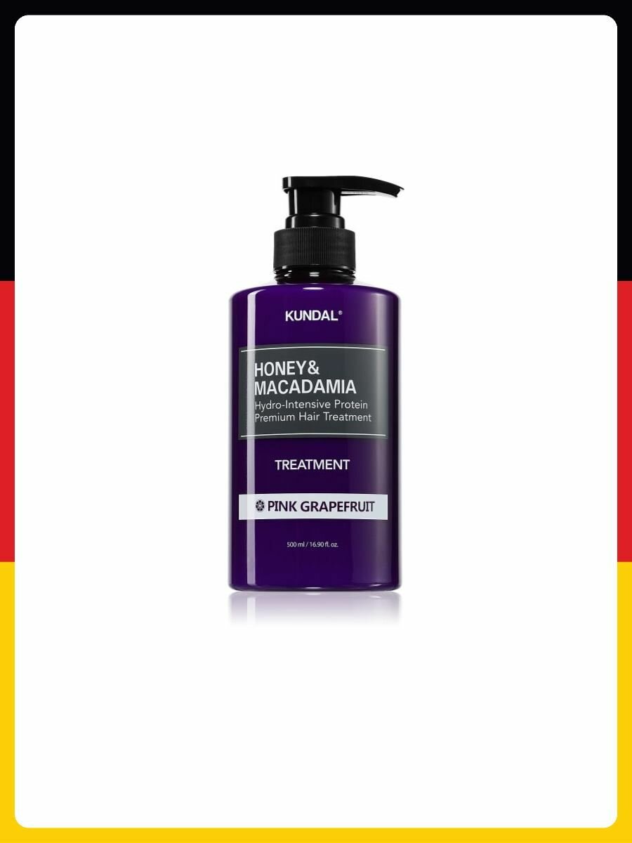 Бальзам для волос Kundal Honey & Macadamia Pink Grapefruit intensive moisturizing care for dry and damaged hair, 500 мл