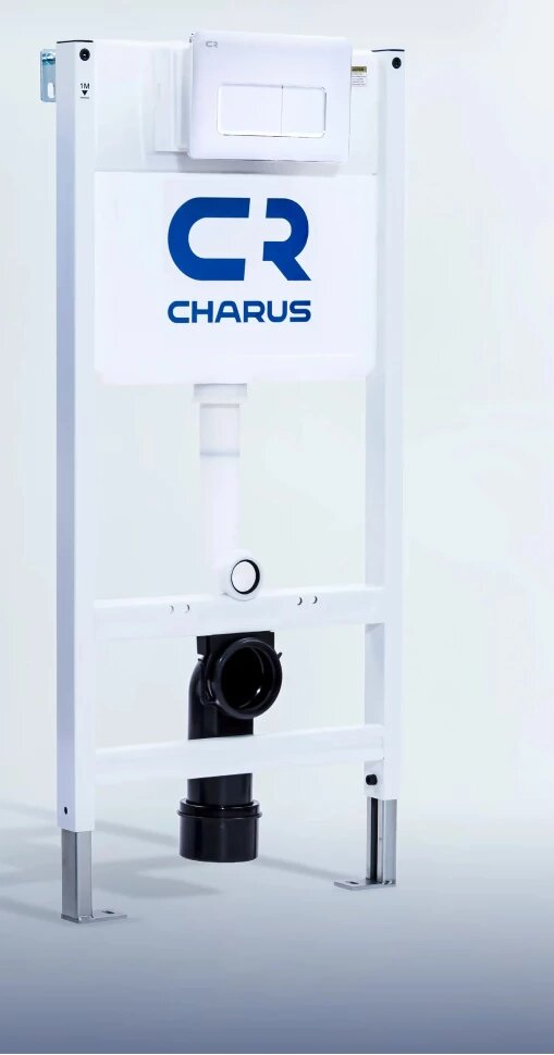 Инсталляция для унитаза Charus CR.200.12.01 с кнопкой смыва, белый матовый
