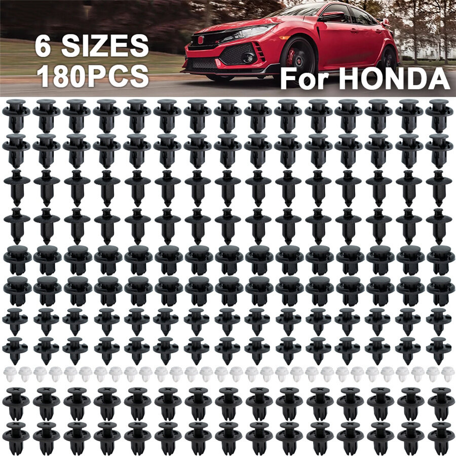 Для Honda Клипсы Для Отделки Панели Бампера Крыла Пластиковая Застежка Фиксатор Заклепки 180шт