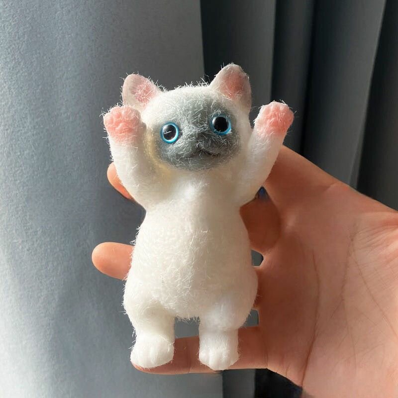 Игрушка антистресс для рук Таба Сквиш Кошачья лапка котика для детей/ Сквиш Котик Пухляш С глазками