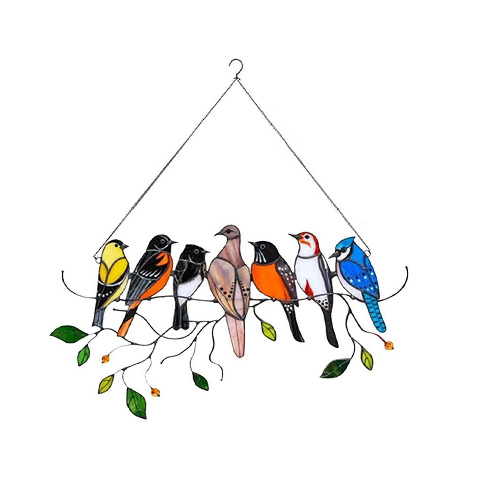Оригами птицы для украшения окон, настольные украшения с птицами, висячие украшения для окон, подарок на День матери, 7 птиц, акрил, цвет как на картинке, размер упаковки 20*12*3см, вес упаковки 40г, набор в упаковке 1*украшение с птицами