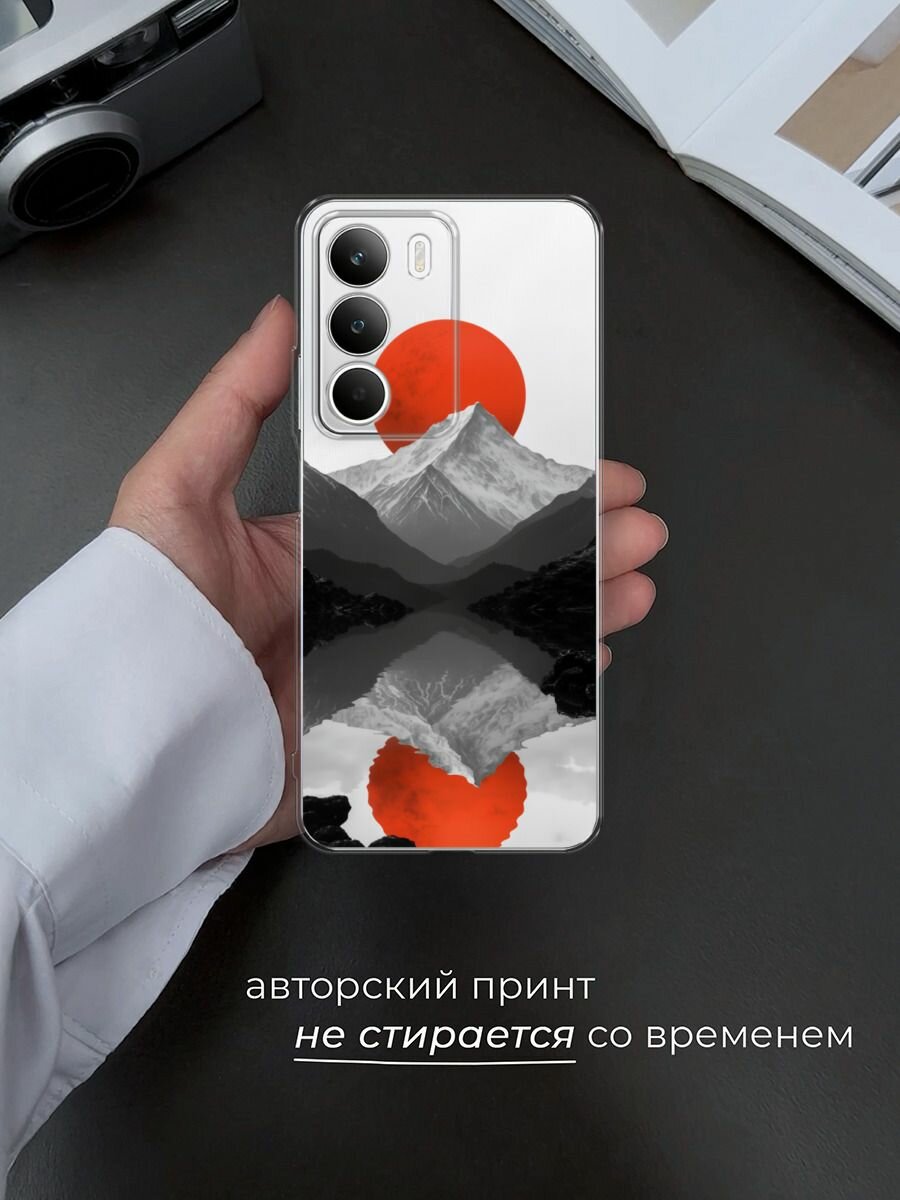 Чехол на Realme C71/P3 Lite 4G / Реалми С71/P3 Лайт 4G с принтом Белая гора 2, прозрачный — фото 1