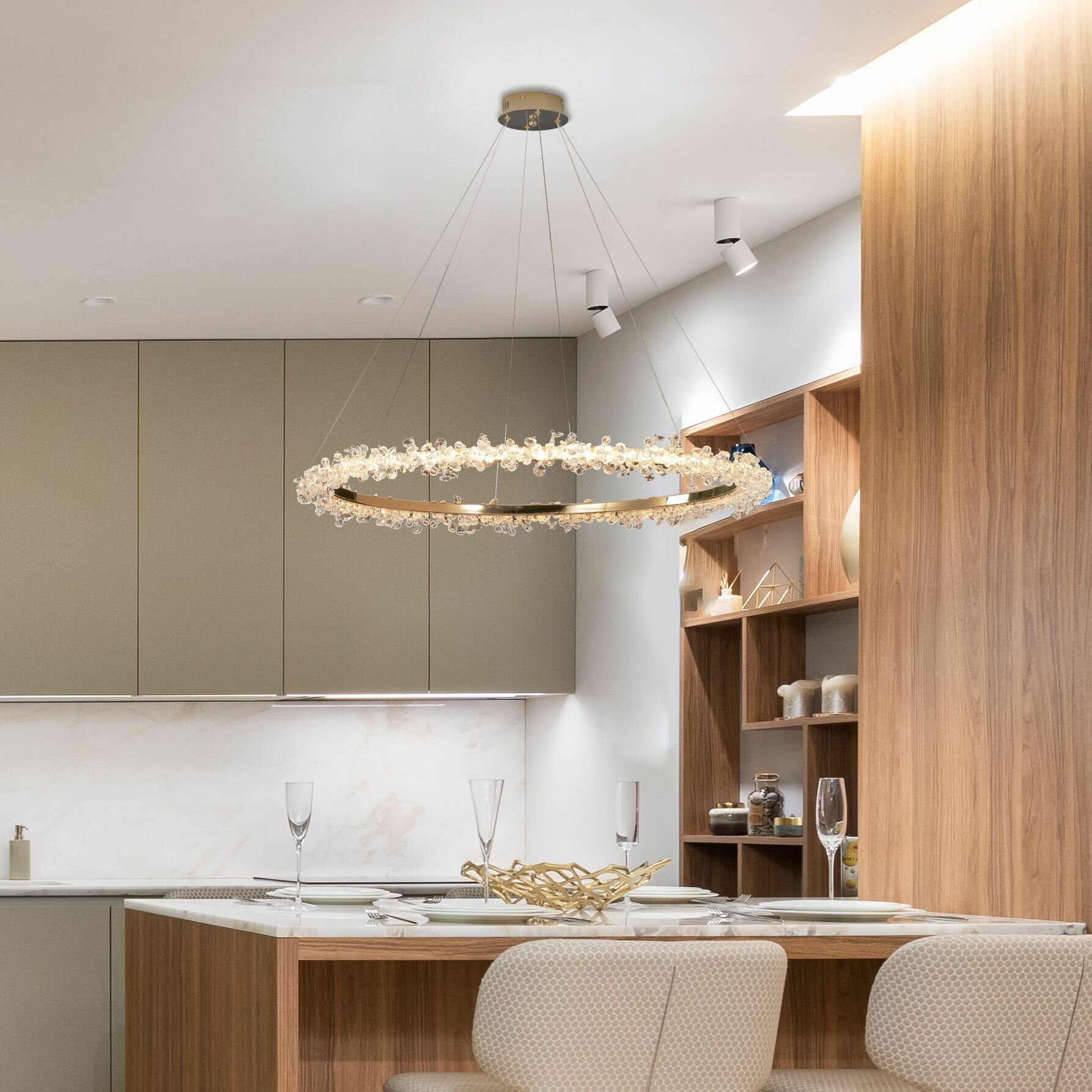 Люстра потолочная Росток светильник подвесной светодиодный с пультом ДУ LED 86Вт