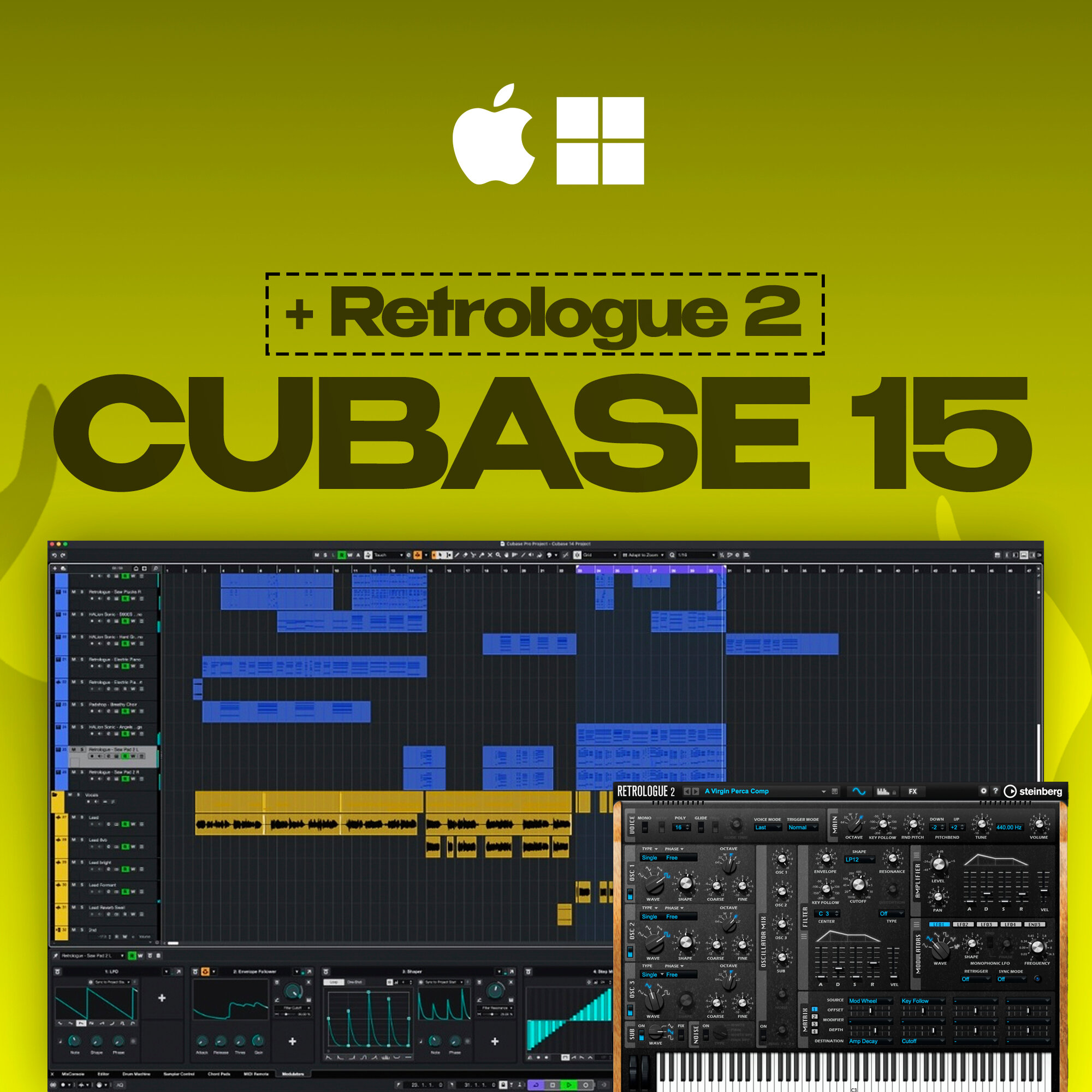 Cubase LE 15 + Retrologue 2 (лицензионный ключ) для macOS & Windows