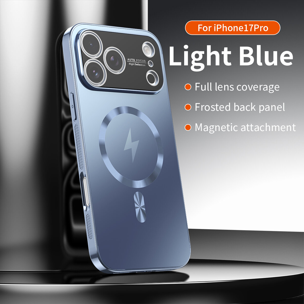 Чехол Для Apple iPhone 17 Pro / Айфон 17 Про, soft touch, чехол-кардиомонитор, поликарбонат (PC), защита камеры, ударопрочный, усиленные углы, Apple, Apple iPhone 17 Pro, light blue,