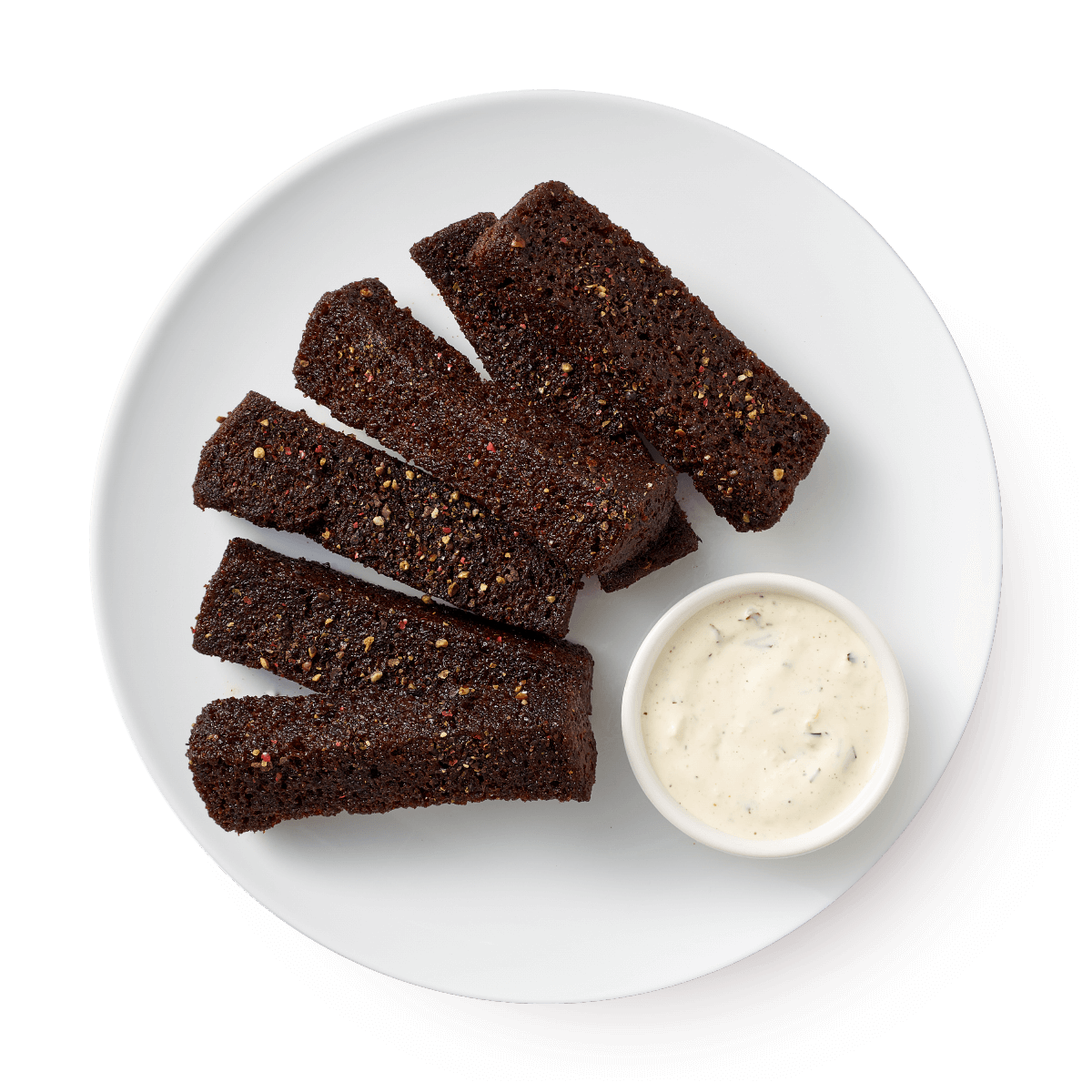 Гренки "Бородинские", с соусом тартар, вес 100 грамм, пластиковый контейнер