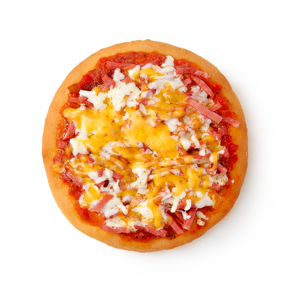 Мини-пицца Вилочка, с колбасой, сыр Чеддер, Моцарелла, 90 грамм