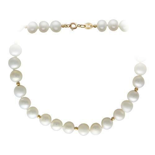 Колье, желтое золото, 585 проба, жемчуг