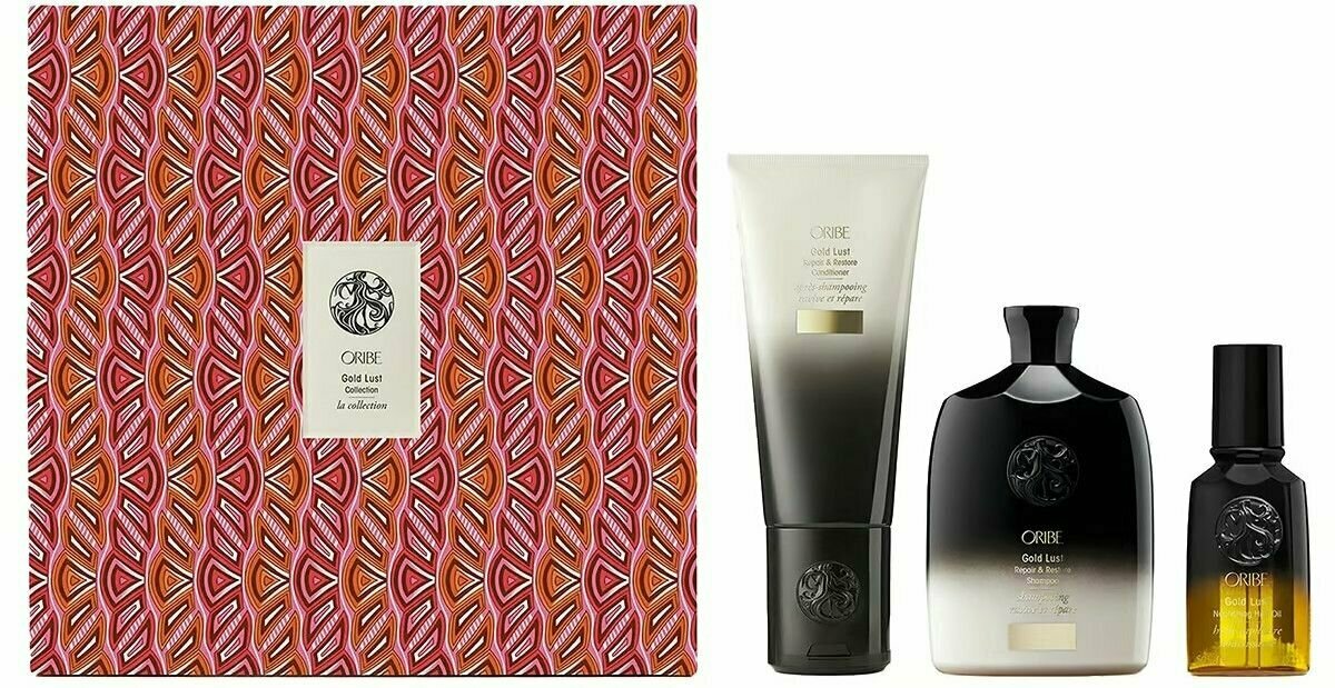 Шампунь, кондиционер и масло Oribe Gold Lust Repair, для тонких и поврежденных волос, 250мл+200мл+50мл