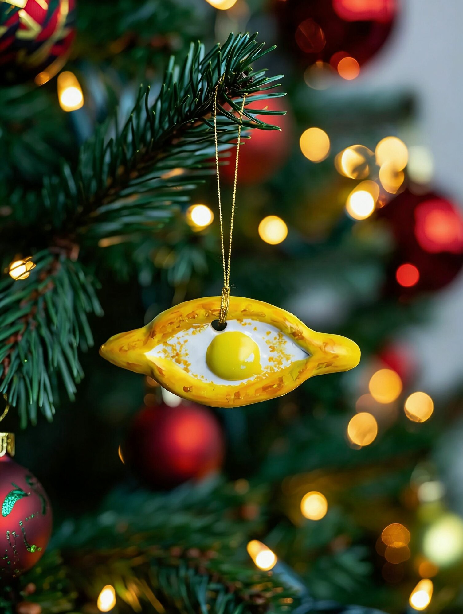 Елочная игрушка "Хачапури" / Ручная работа /Гипс