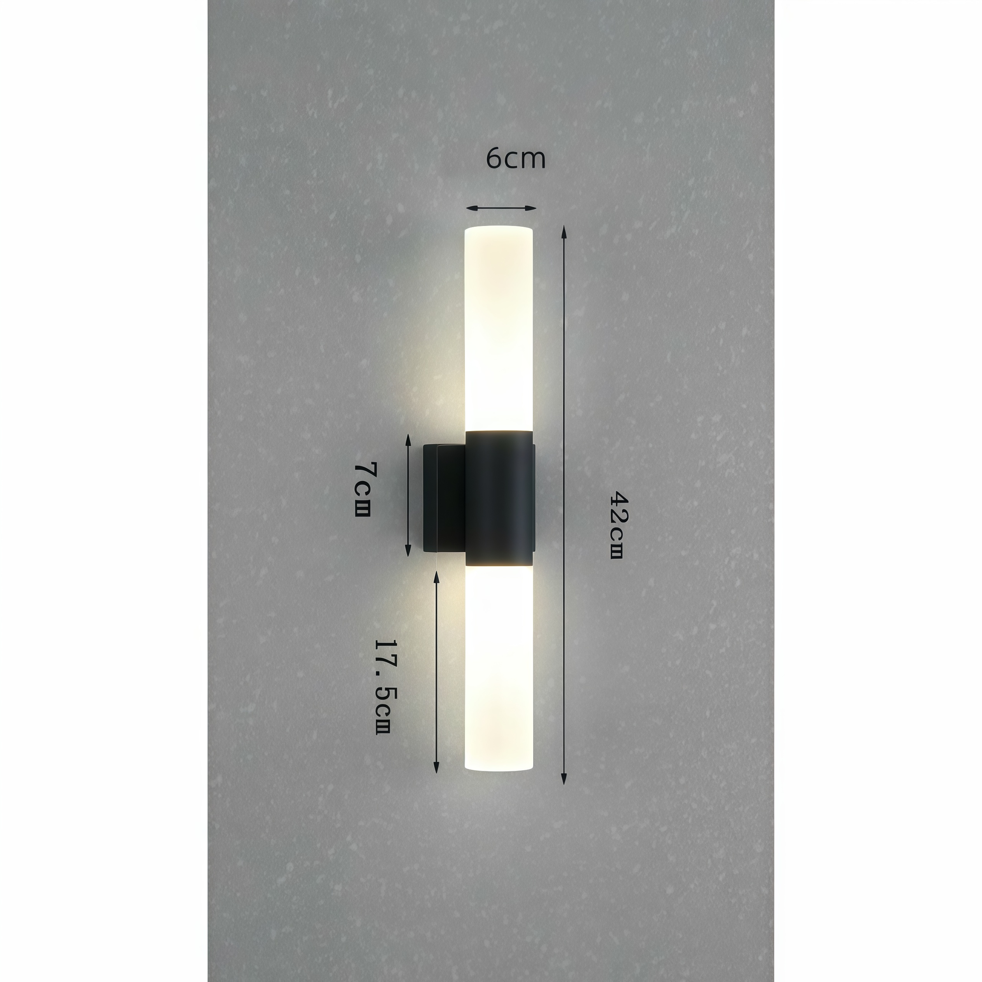 Настенный светильник Clear Lighting, LED, 6Вт, дневной белый свет, чёрный，42cm
