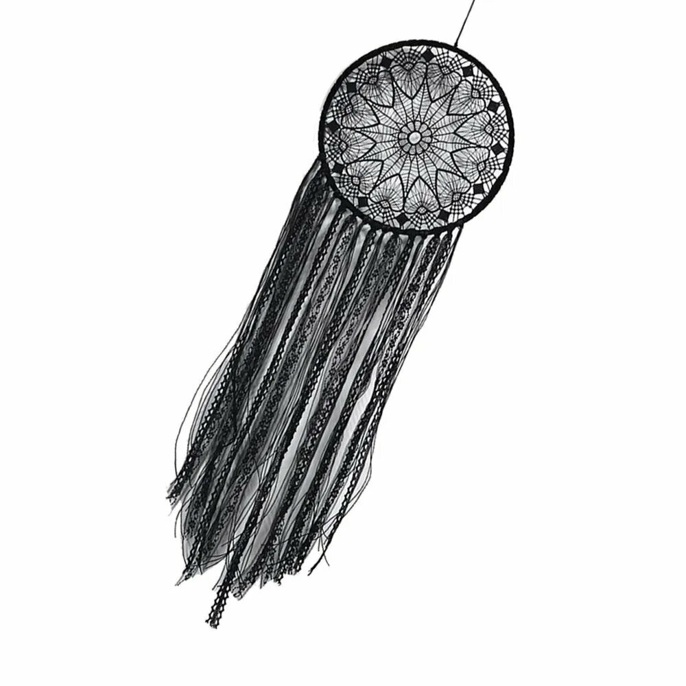Ловец Снов Из Хлопка Для Домашнего Декора В Бохо-Стиле, Черный, 1 Штука