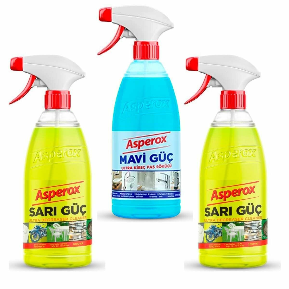 Набор Peros Asperox Magic Yellow - 2 шт и Magic Blue -1 шт универсальные чистящие средства для удаления жира, ржавчины, известкового налета, для кухни, ванной, сантехники, пятновыводитель для одежды