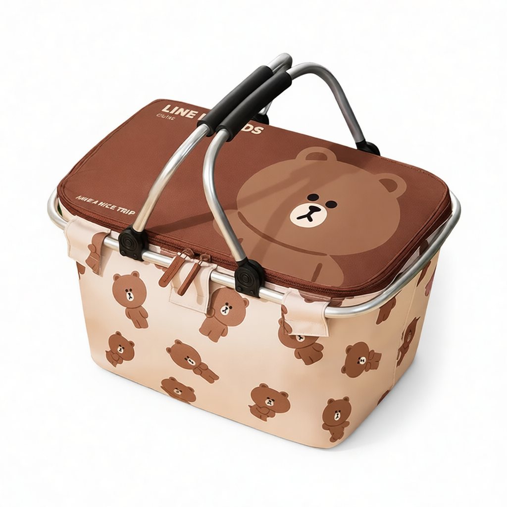 Складная корзина MyPads для пикника . Термосумка для кемпинка, похода. Сумка для продуктов, фруктов, сэндвичей, напитков