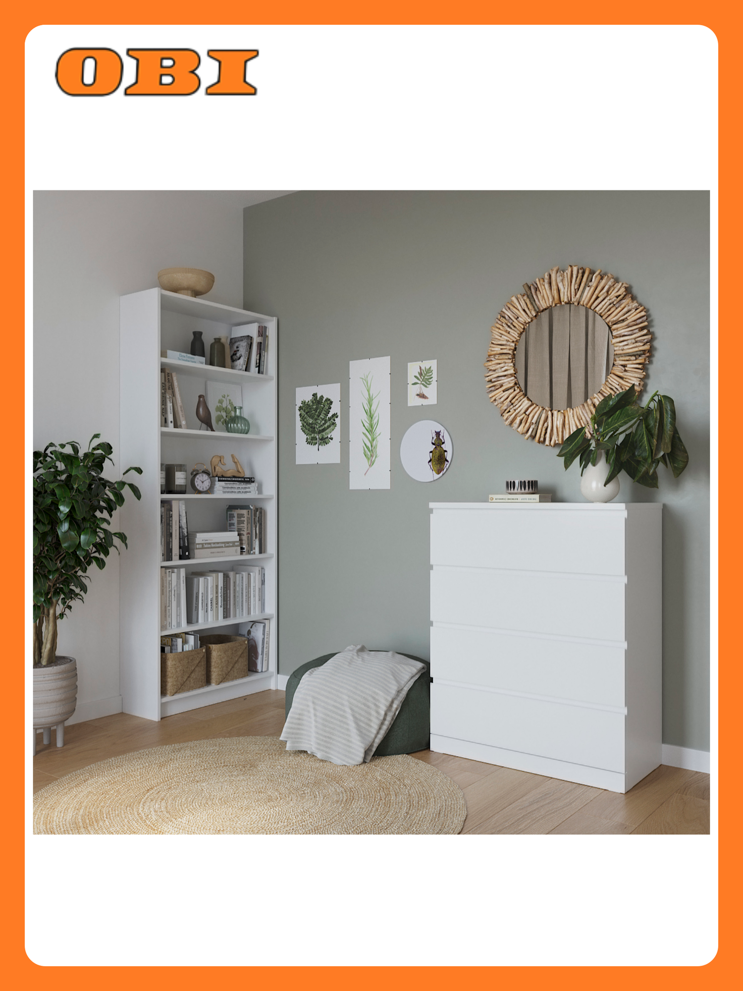 Комод Шведский Стандарт Варма 4 80х100х40 см, белый