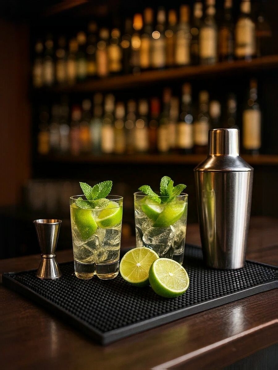 Коврик барный резиновый 45*30 см. черный