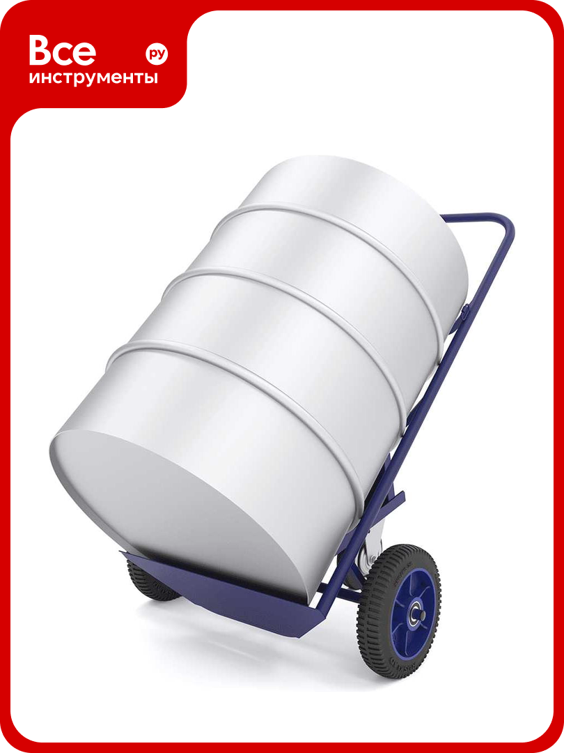 Тележка для бочек RUSKLAD КБ 2 с литыми колёсами и системой фиксации бочки - ремень. КБ 2 литые ремень, 250мм, 220 кг