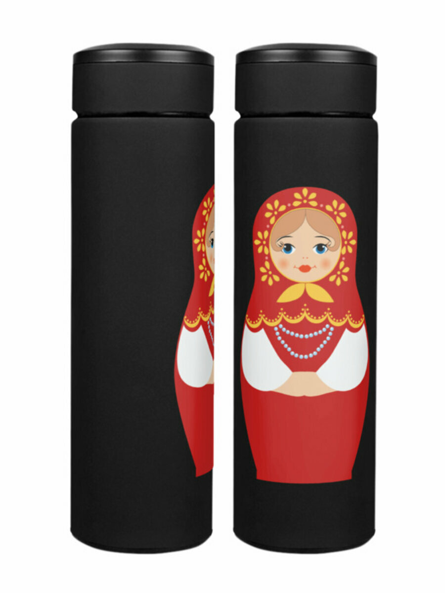 Термос «Матрешка» (черный)
