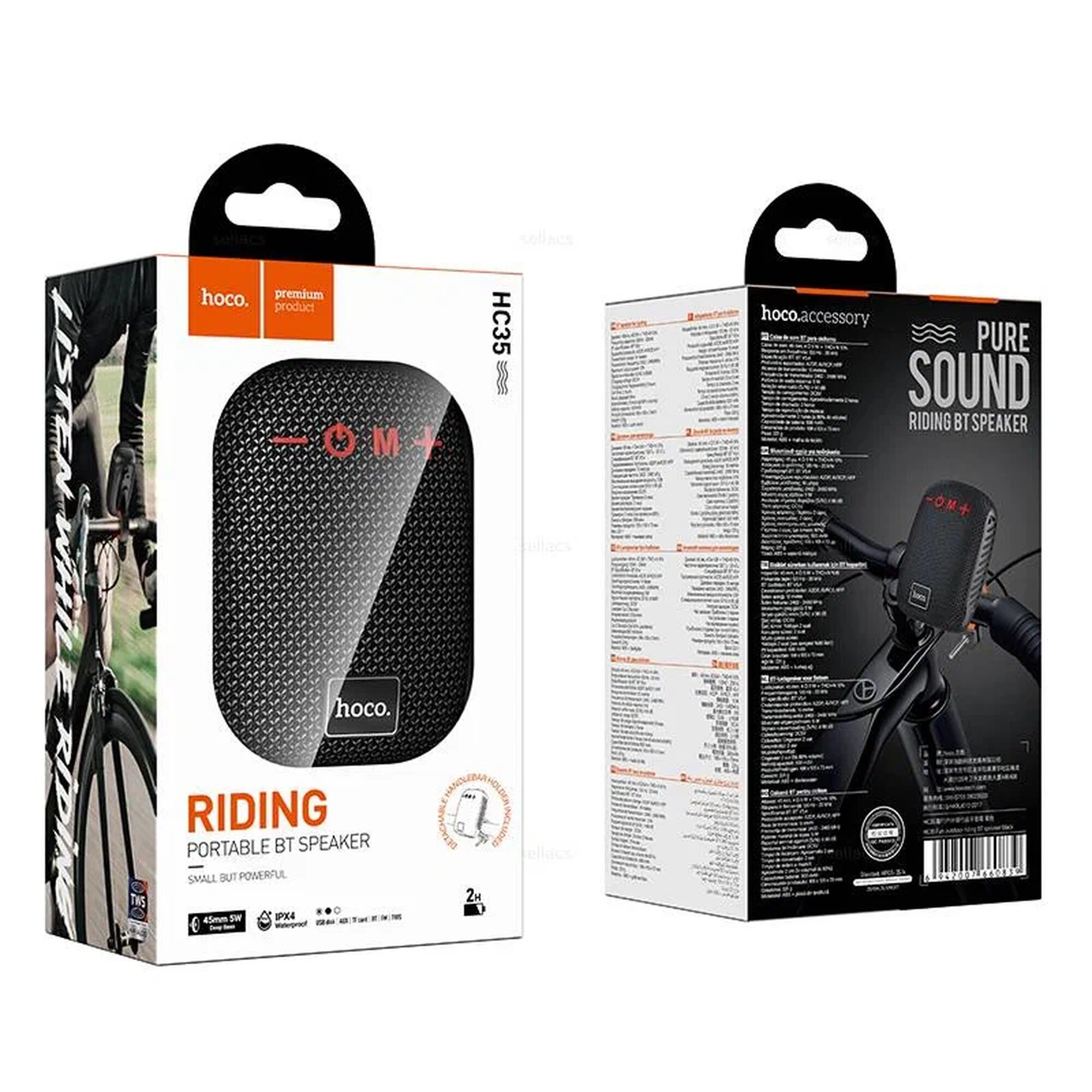 Портативная колонка Hoco HC35 (black) с креплением на велосипед