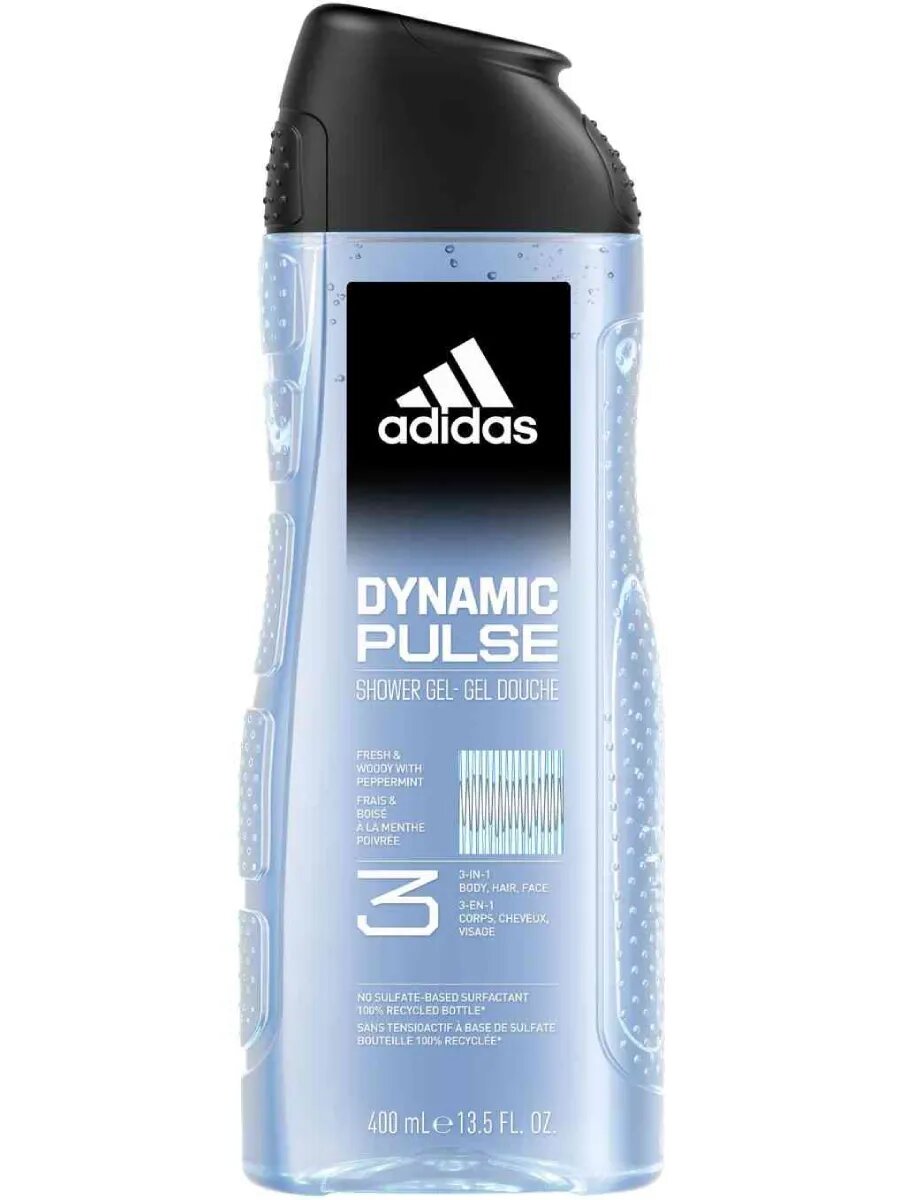 Гель для душа Adidas After Sport "Dynamic Pulse", 3 в 1, 400ml, мужской