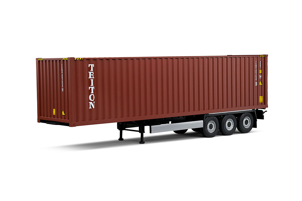 Модель коллекционная SOLIDO Trailer container triton darkred black / прицеп с 4-ФУТОВЫМ контейнером