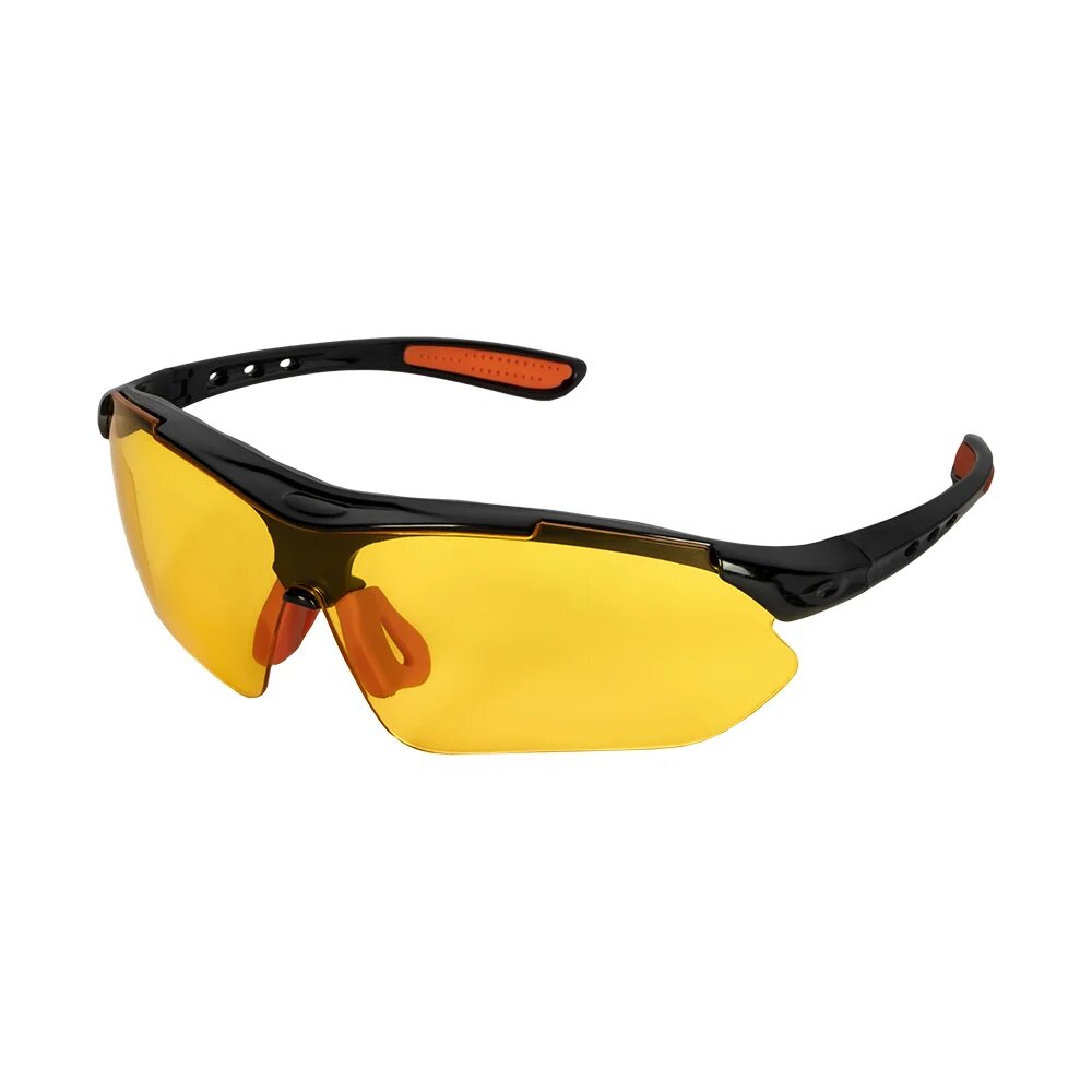Очки защитные желтые DDE 647-635 открытого типа, ультрафиолетовая защита и защита от летящих частиц, панорамное стекло