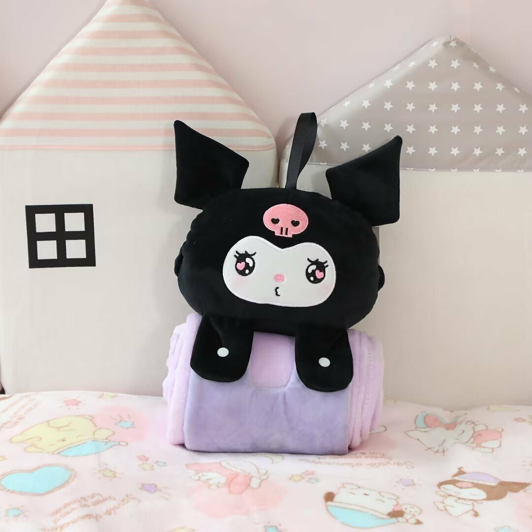 Плед с мультяшным рисунком, плед для сна, утепленный плед, плед для кондиционера, портативный дорожный плед, чехол для автомобиля, многофункциональная автомобильная подушка