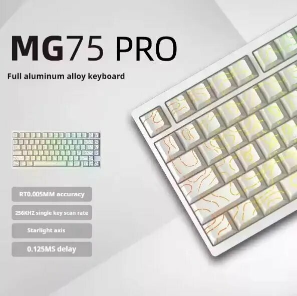IROK Игровая клавиатура проводная IROK MG75 pro, Английская раскладка, белый