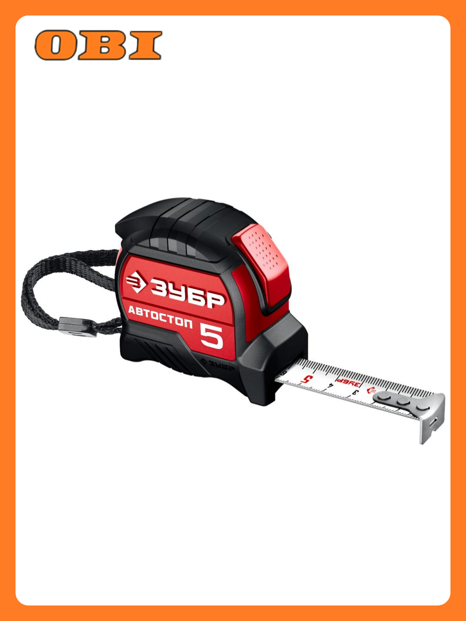 Рулетка с автостопом ЗУБР 5 м х 19 мм