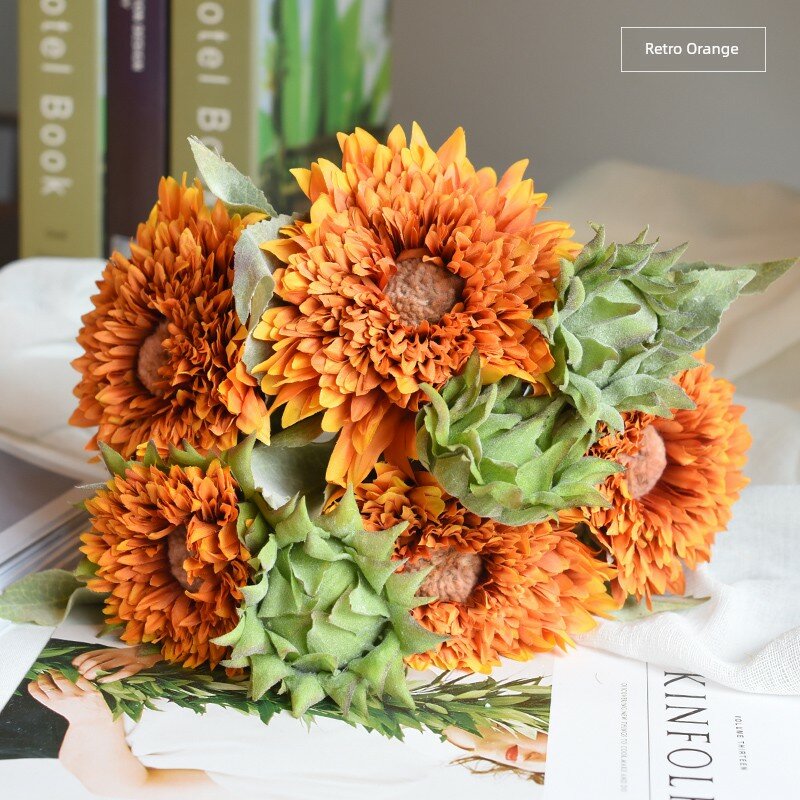 Подсолнух подсолнечник шелковый цветок европейский стиль искусственный цветок украшение интерьера гостиной поддельный