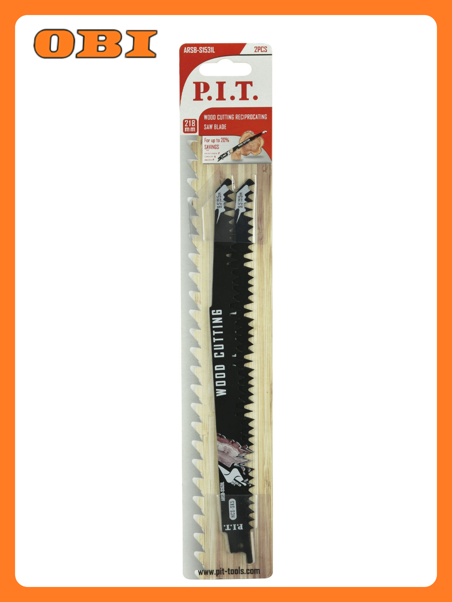 Полотно для сабельной пилы по дереву P.I.T. S1531L 218мм ARSB-S1531L
