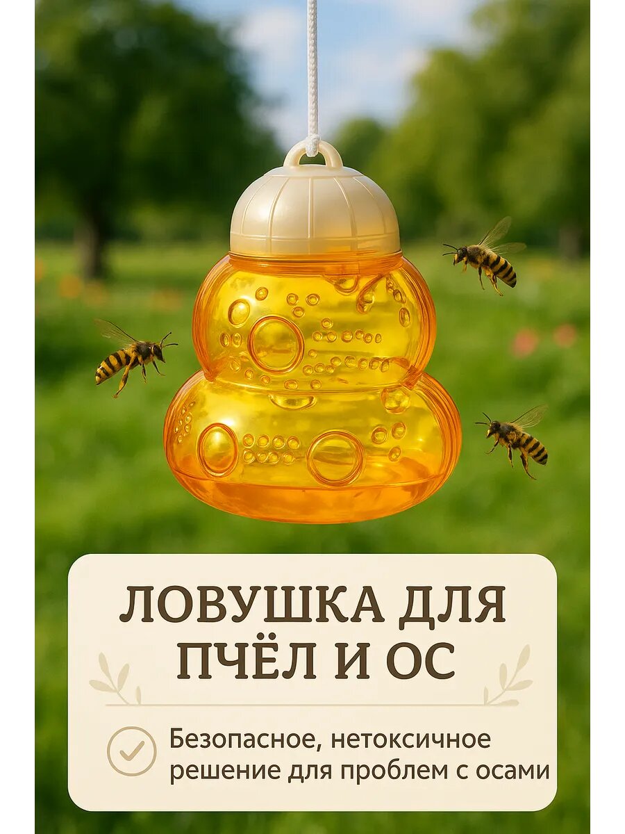 Ловушка для пчёл и ос Greengo 13 x 13 x 15,5 см, цвет желтый