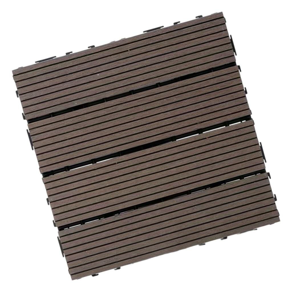 1 кусок пластиковой доски для самостоятельного мощения террасы деревянно-пластиковый пол балкона наружная антикоррозийная доска для сращивания древесины во внутреннем дворе, садовый пол-прямые зерна темно-кофейного цвета