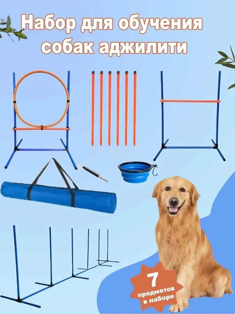 Набор для аджилити для собак тоннель, барьеры, обручи, комплект для дрессировки и тренировок