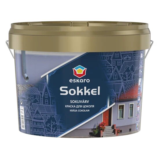 Краска ESKARO Sokkel для долговременной защиты цоколей База TR (бесцветная) 2,85л