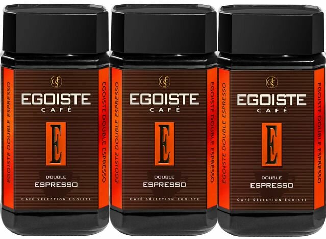 Кофе Egoiste "Double Espresso", растворимый, 100г, 3 упаковки