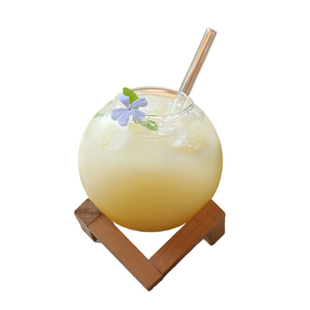 Стакан для коктейлей с деревянной подставкой