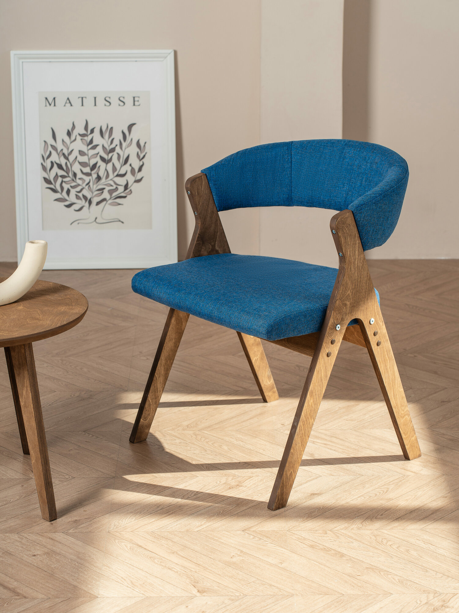 Стул Axioma Woodshop, велюр, антивандальная, мягкий, кухонный, до 150кг, ШхГхВ 54х50х73см