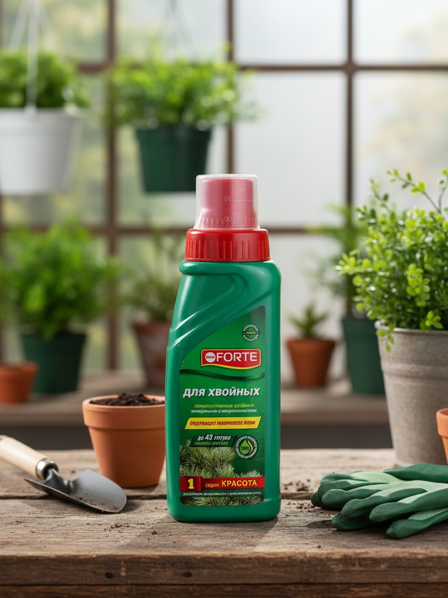 Минеральное удобрение Bona Forte Красота для хвойных растений, жидкий концентрат, 285 мл, стимулятор роста