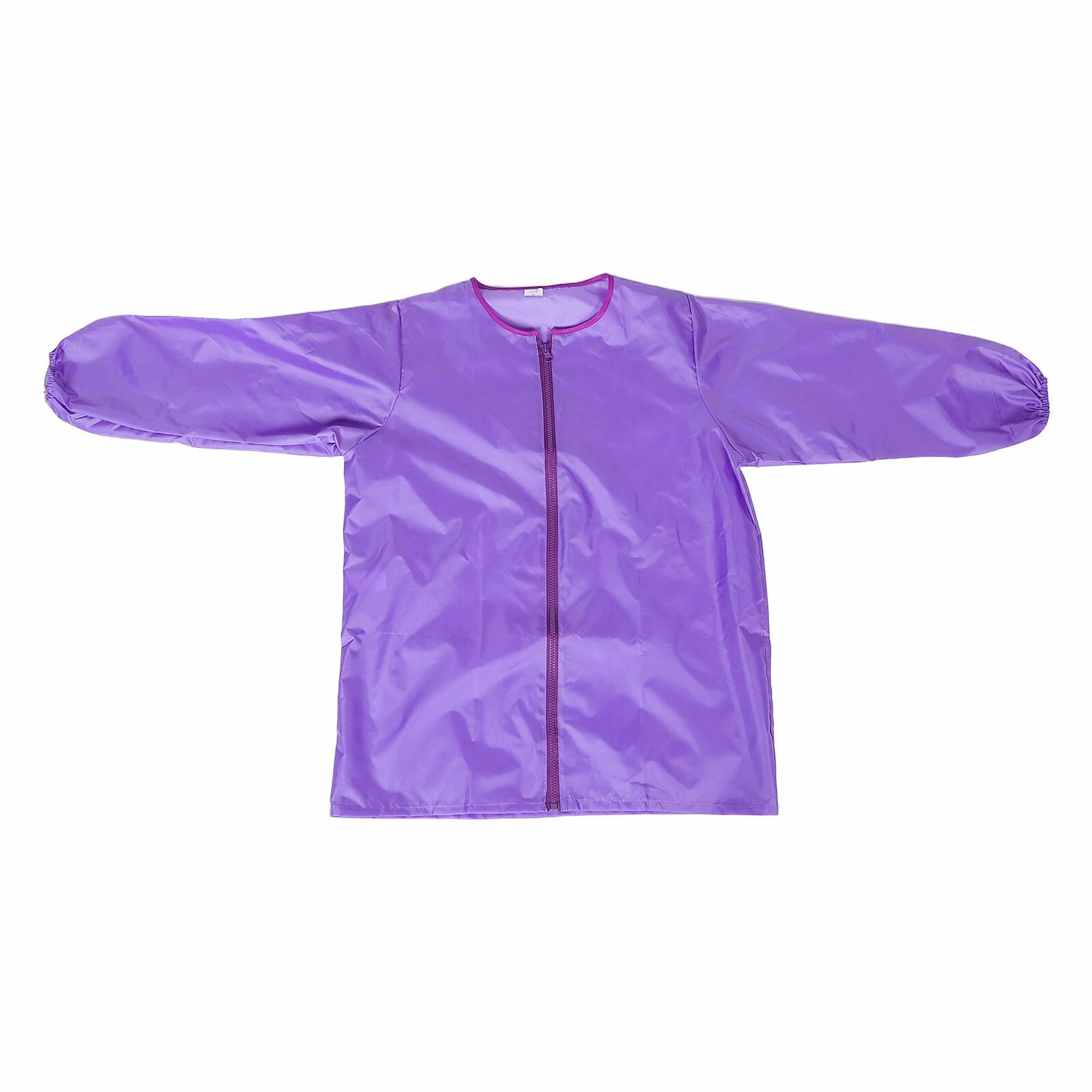 Защитный халат-передник для рисования, полимерный полиэстер с передней молнией, водонепроницаемый фартук для детей 8-12 лет, фиолетовый