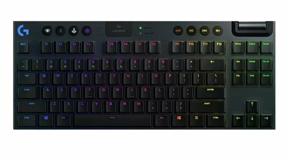Игровая клавиатура беспроводная G913TKL(G915 TKL)LIGHTSPEED LIGHTSYNC RGB Switch GL Clicky, (GL Clicky), Английская раскладка, черный