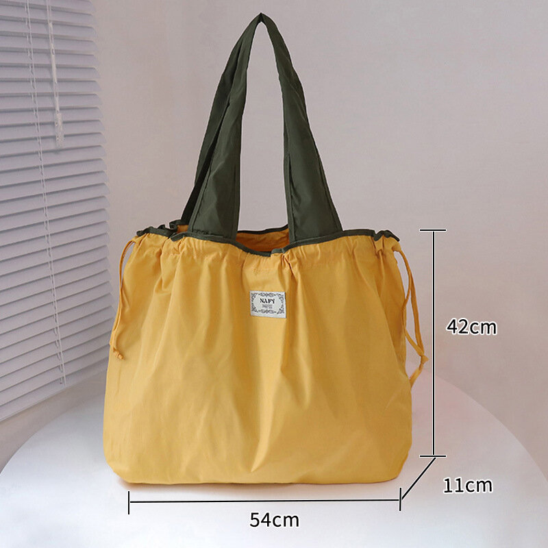 Экстра-Лардж Складная Сумка для Покупок, Оксфордская Ткань, Мустардный Желтый - Сумка для Рынка