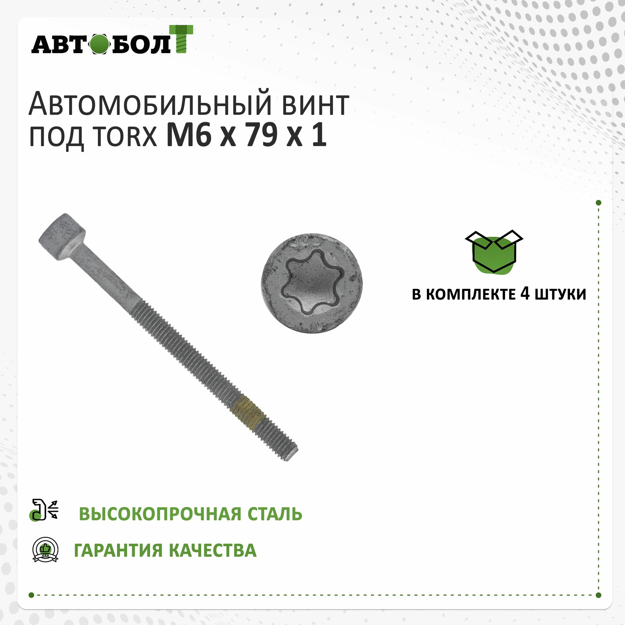 Винт форсунки M6 x 79 х 1 - 10.9, 4 штуки