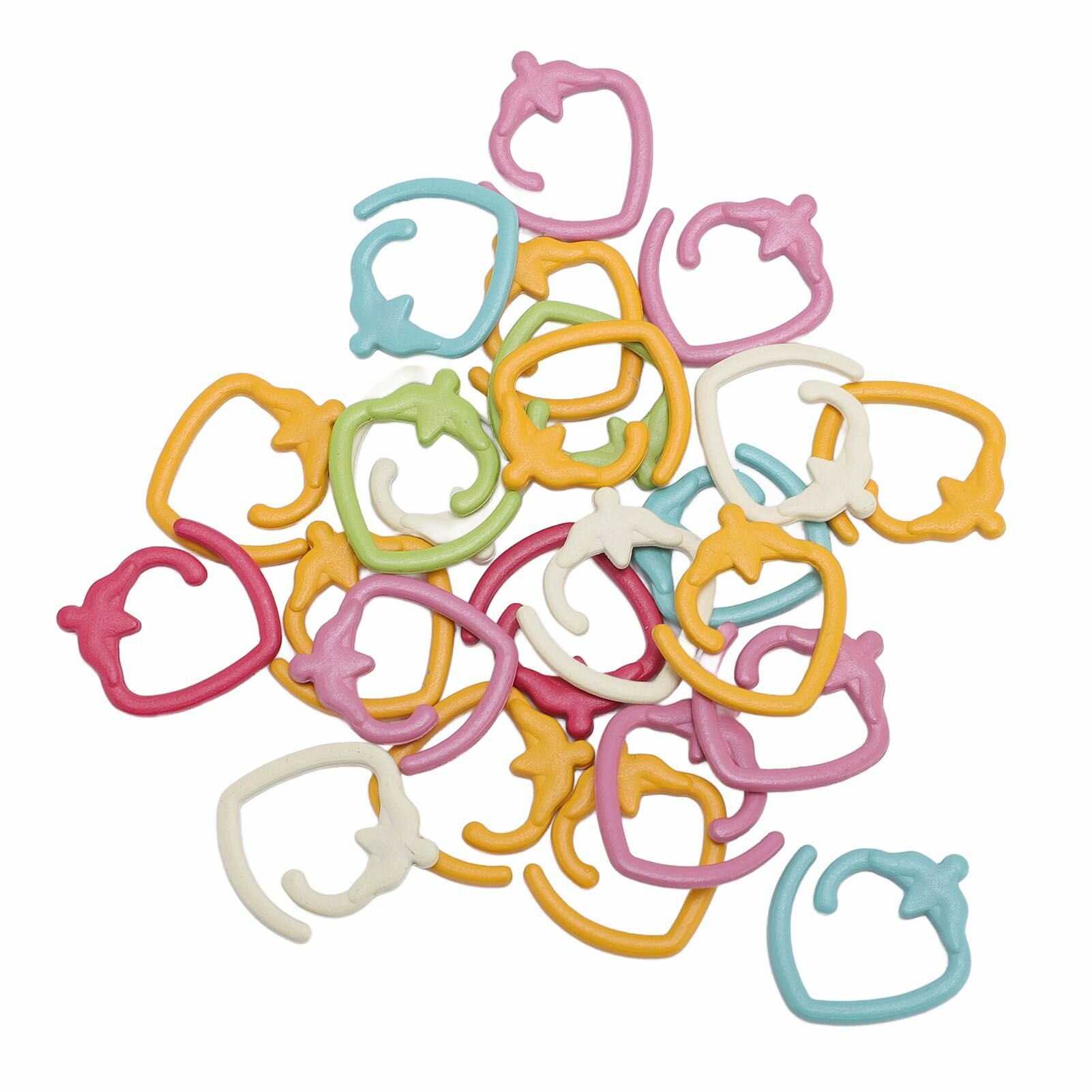 Открытая спиральная пряжка mark из цинкового сплава, 24 штуки разноцветной клубники