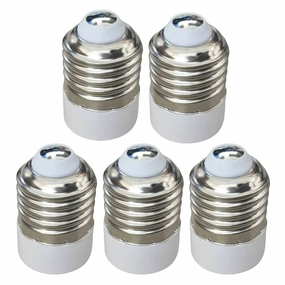 Адаптер-переходник E27-E14 цоколя, 5 шт, термостойкий, для светильников, бра, люстр