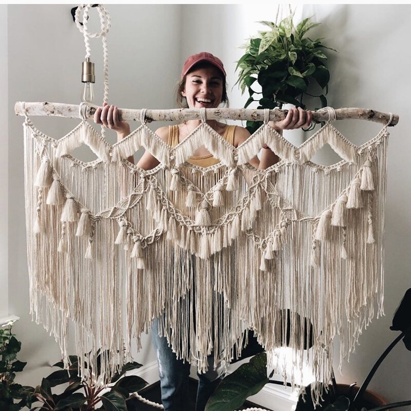 Скандинавский гобелен, ручная работа, настенное украшение, холст с кисточками, мягкий декор для гостиницы, ресторана, гостиной, прикроватной тумбочки, свадьбы, королевский стиль