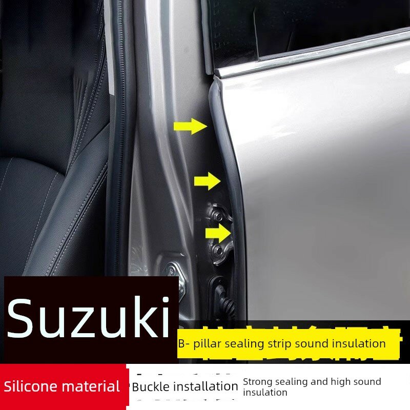 Уплотнитель для B-стойки двери Suzuki Jimny с металлической вставкой, пара для надежной фиксации