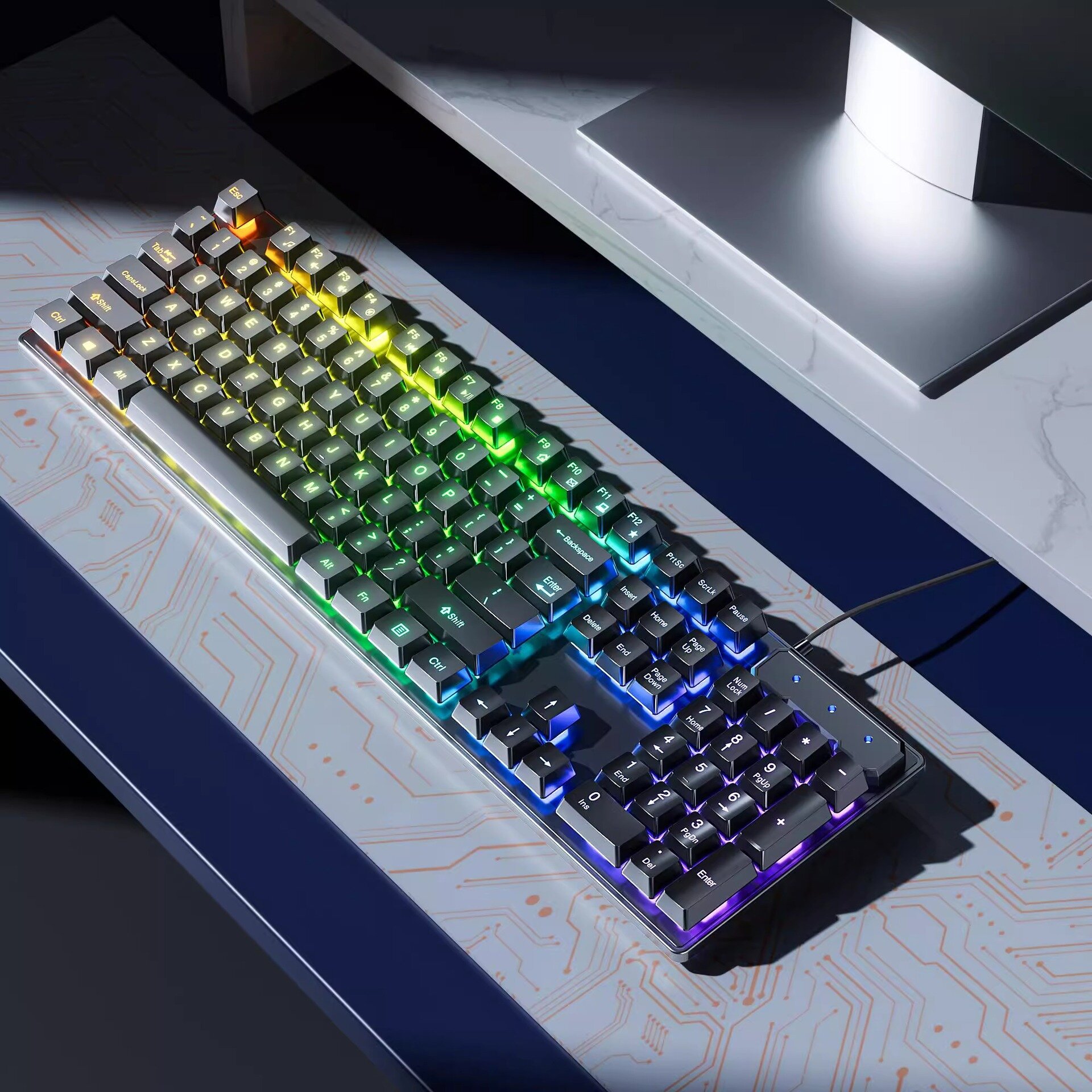 Стандартный механический настольный компьютер, универсальный для киберспортивных игр, с чайными переключателями, проводная версия.